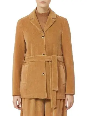 MM BY MAX MARA Labile Cotton-blend Corduroy Jacket - Camel