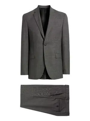 ALLSAINTS Ross Slim Fit Grey Mélange Wool Suit - Charcoal