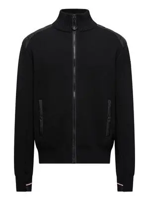 Moncler Padded Wool Zip-up Cardigan - Black