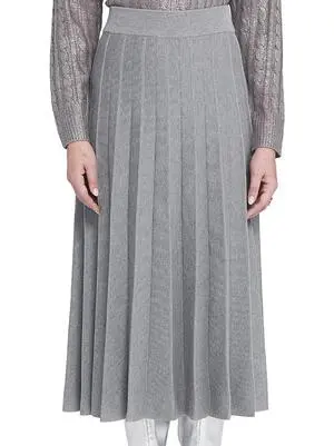 ELLE COLLECTION Pleated Sweater Skirt - Light/pastel Grey