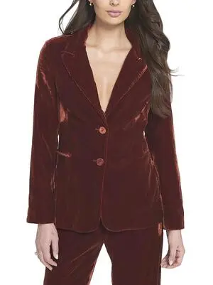 ELLE COLLECTION Velvet Blazer - Dark Orange