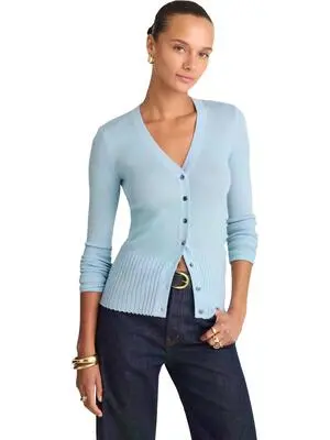 Madewell V-neck Merino-silk Blend Cardigan - Blue Mist