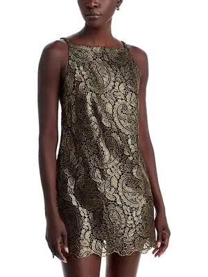 MICHAEL KORS Metallic Lace Mini Dress