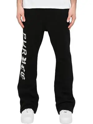 PURPLE BRAND Fleece Flared Pants - Black