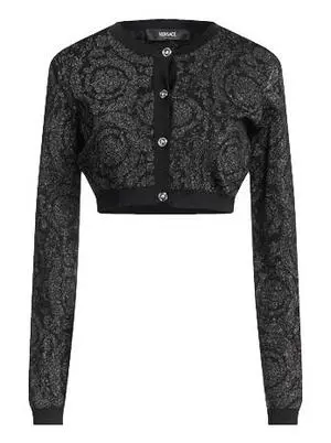 Versace Jacquard-knit Cardigan - Black
