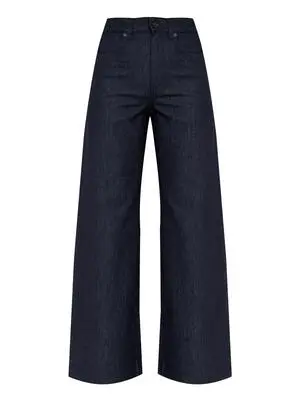 Lacoste Wide-leg Jeans - Navy Blue