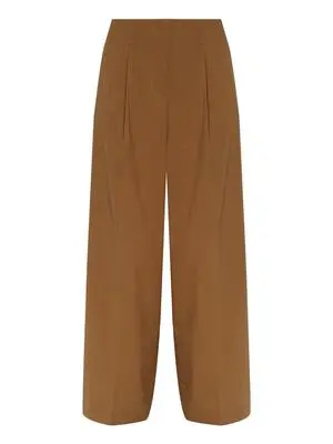 LACOSTE RUNWAY Wide-leg Crease Trousers - Brown
