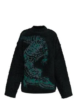 Lacoste Loose-fit Intarsia Sweater - Green