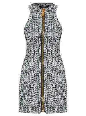Balmain Sleeveless Tweed Mini Dress - Grey