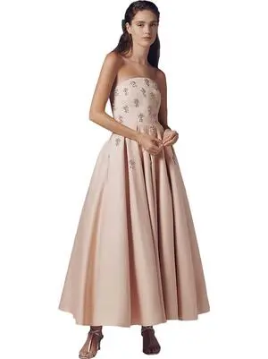 Mac Duggal Strapless Embellished A-line Gown - Blush Pink