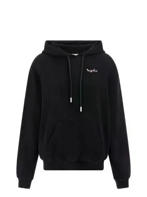 Off-White Brushed Cotton Hoodie - Black