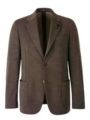 LARDINI Single-breasted Wool Blazer - Brown