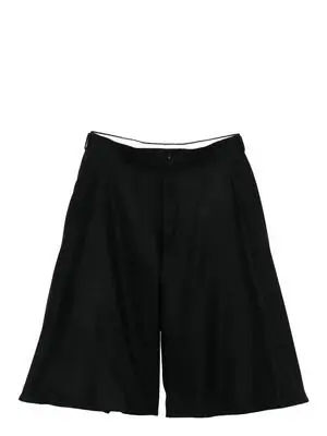 Comme Des Garçons Pleated Wide Leg Shorts - Black