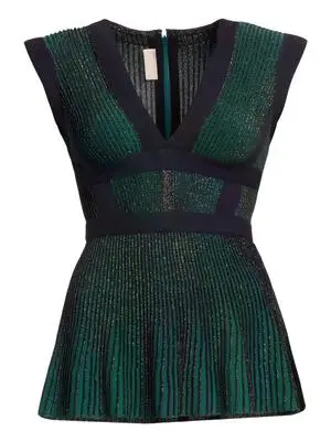Elie Saab Metallic Top - Green