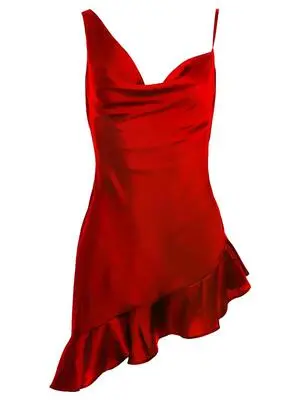 Azeeza Daphne Ruffled Mini Dress - Red