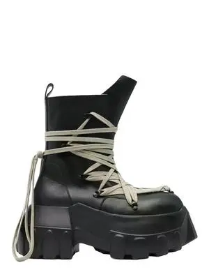 Rick Owens Megalace Mega Tractor Boots - Black
