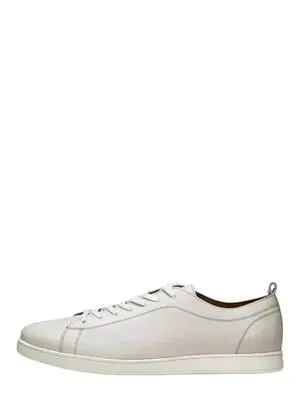 POCHE PARIS Lace-up Leather Sneakers - Neutrals