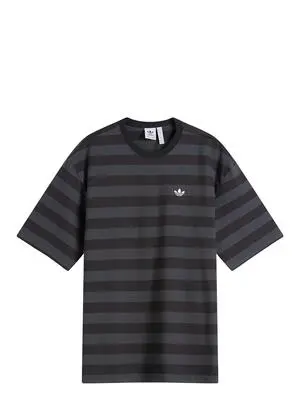 Adidas Striped Short Sleeve T-shirt - Black/carbon