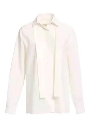 Elie Saab Monogram-embroidered Shirt - Neutrals