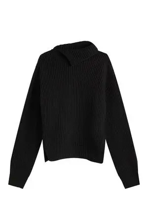 JIL SANDER Fisherman Rib Jumper - Black