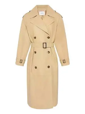 YVES SALOMON Belted Leather Trench Coat - Neutrals