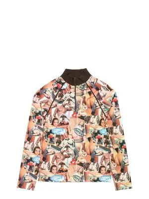 CARNE BOLLENTE Printed Zip Top - Neutrals
