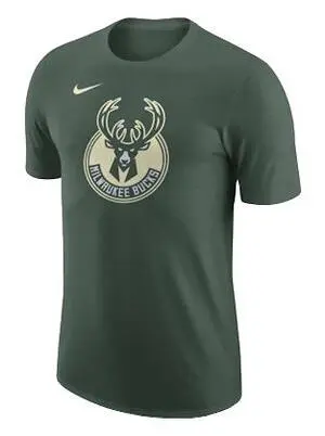 Nike Nba Milwaukee Bucks Essential Logo T-shirt - Green/cream