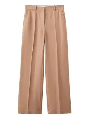 Mango Natalie Wool Blend Trousers - Medium Brown