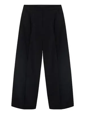 Mango Pleated Wide Leg Trousers - Black