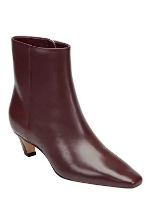 Marc Fisher Danai Leather Kitten Heel Booties - Dark Red