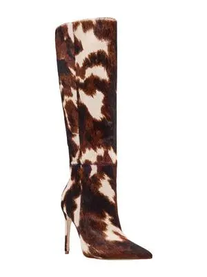 Steve Madden Nitro Genuine Calf Hair Knee High Boot - Brown Multi