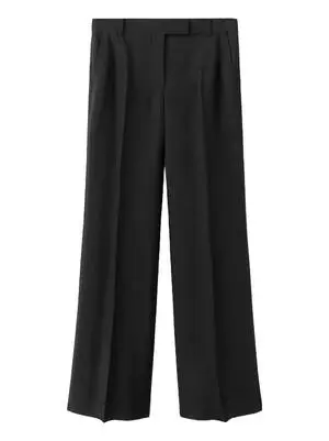 Mango Selection Pleat Front Straight Leg Pants - Black