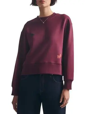 Brooklyn Industries Graphic Relaxed-fit Fleece Sweatshirt - Windsor Wine