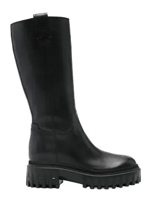 Hogan H700 Leather Boots - Black