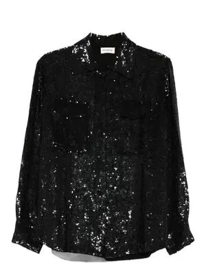 PAROSH Sequined Shirt - Black
