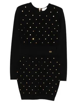 Elisabetta Franchi Knitted Mini Dress - Black
