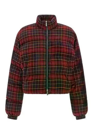 Off-White Arrow Checked Bomber Jacket - Red