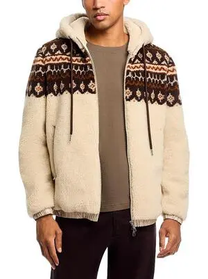 Moncler Jacquard Hooded Jacket - Medium Brown