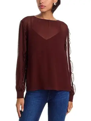 Paige Isabel Silk Blouse - Aubergine