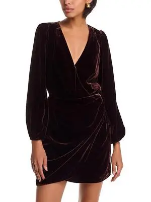 Paige Lawry Faux Wrap Mini Dress - Aubergine