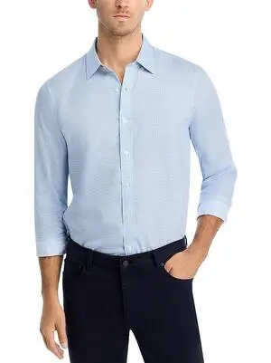 Michael Kors Geometric Perfect Classic Fit Button Down Shirt French Blue