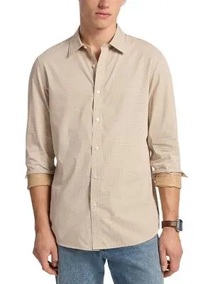 Michael Kors Geometric Perfect Classic Fit Button Down Shirt - Khaki