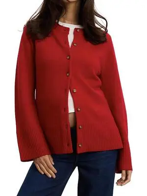 Hatch Collection Celine Contour Maternity Cardigan - Cherry