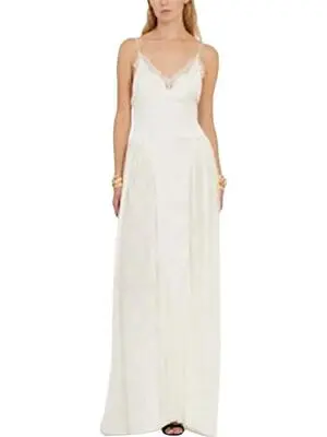 ROTATE BY BIRGER CHRISTENSEN Satin Lace Dress - Egret