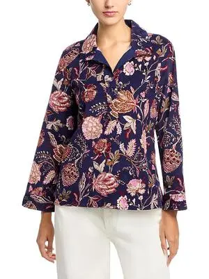 Tommy Bahama Floral Cord Popover Top - Coastline