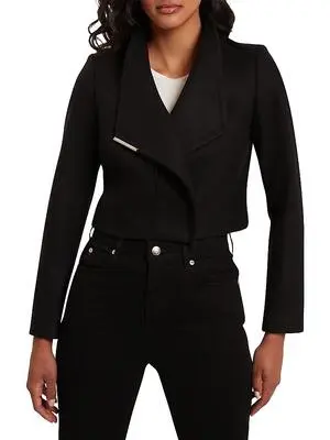 Ted Baker London Wool Blend Wrap Jacket - Black