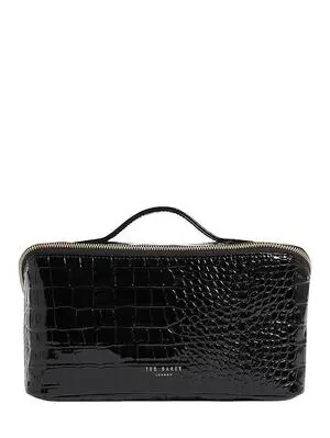 Ted Baker London Vieda Croc Embossed Small Makeup Bag Black