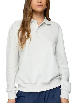 EDIKTED Oversized Polo Sweatshirt - Gray-melange
