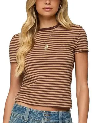 EDIKTED Nessie Striped T-shirt - Brown