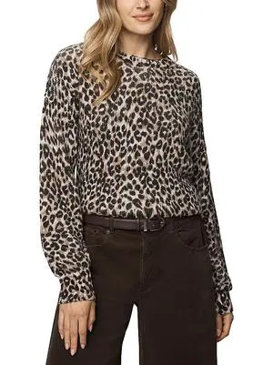 Splendid Leopard Print Sweater - Snow Leopard